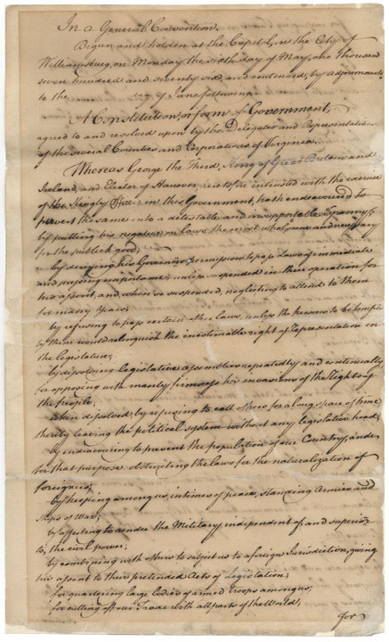 Forgotten Founders: George Mason, Part 1— 1776 - Bauman Rare Books